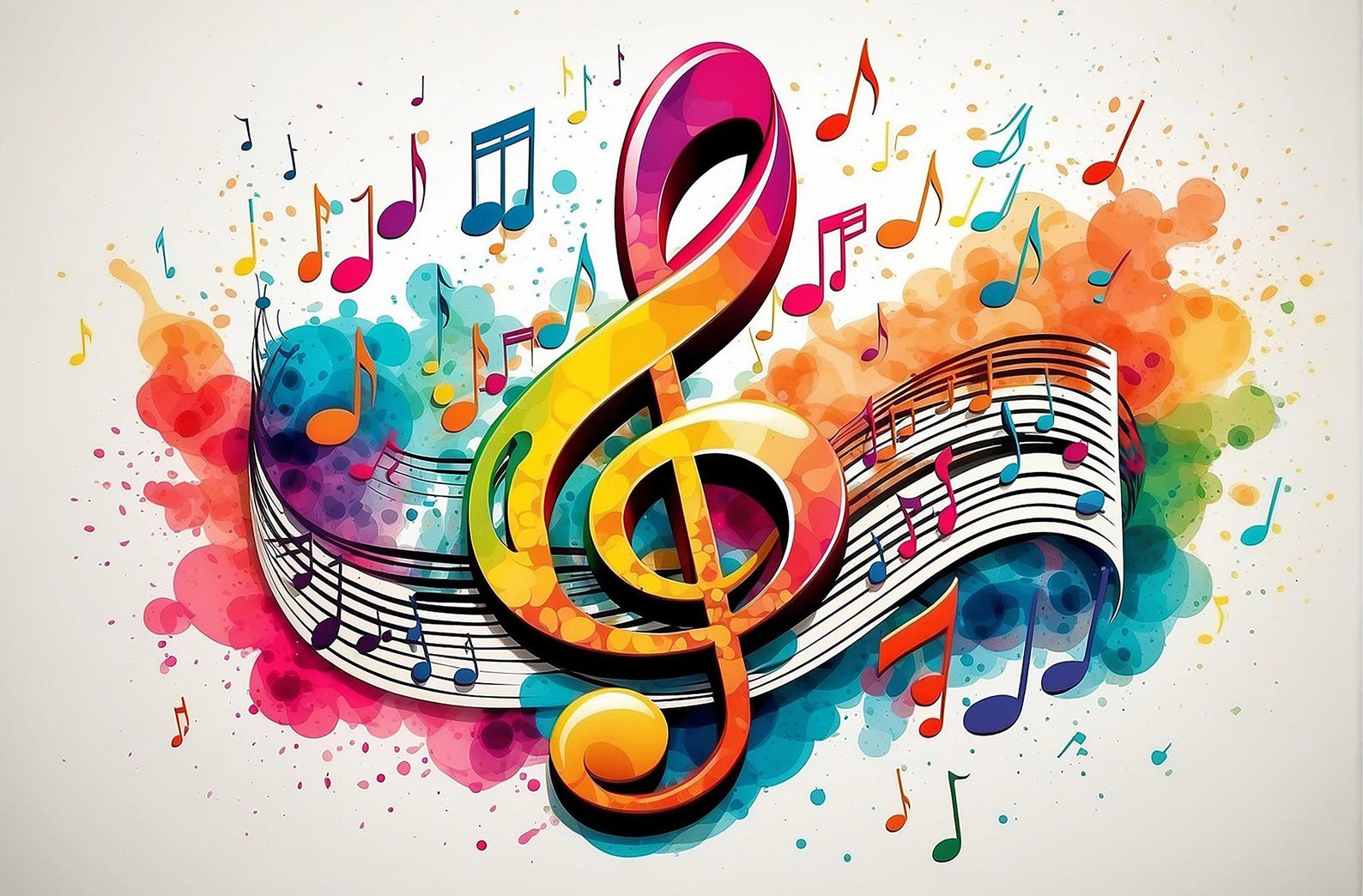 Animated Rainbow Treble Clef Note - MAD-009, Panel Size is 20” X 13.5 ...