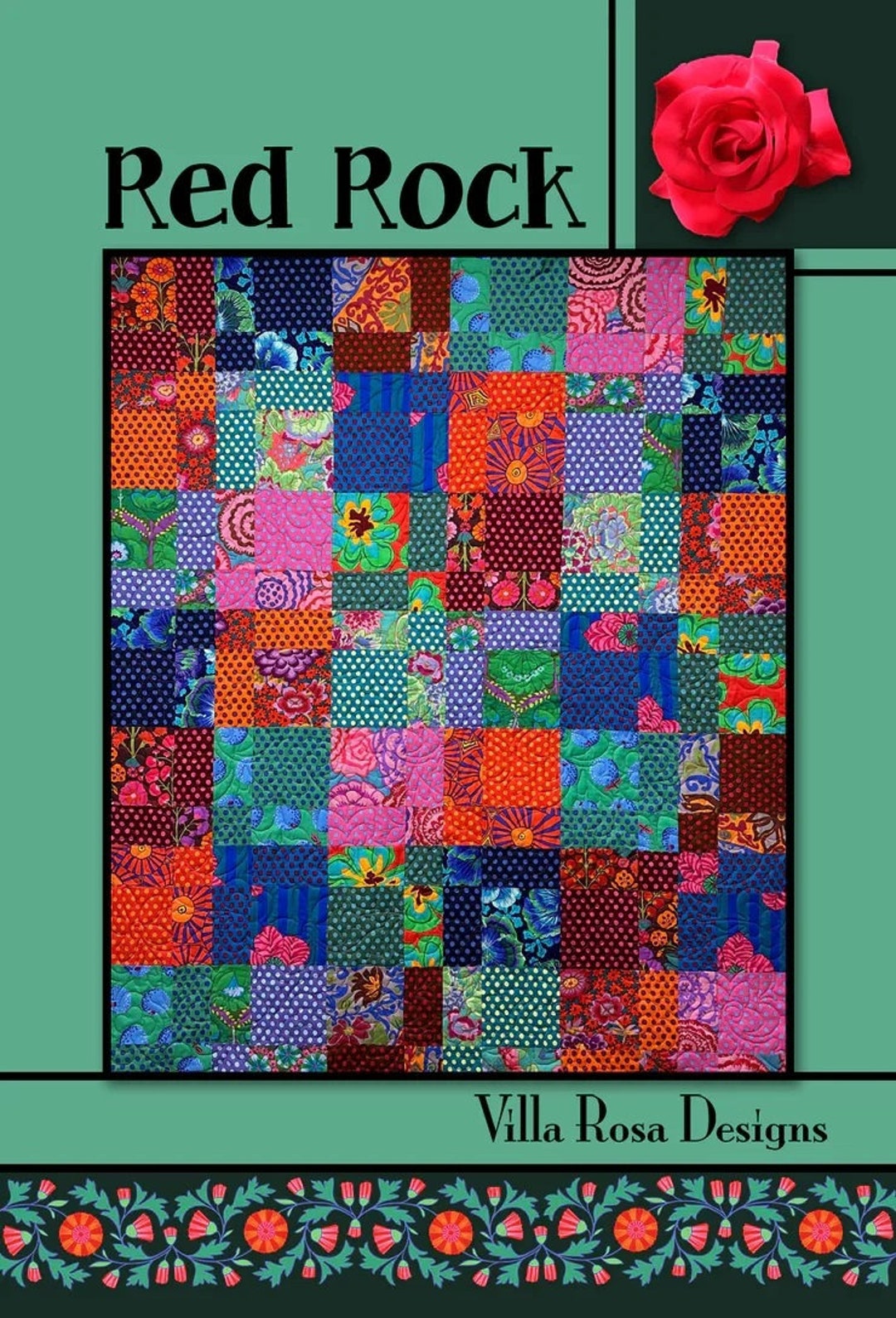 Red Rock Pattern Card - Villa Rosa Designs - Etsy