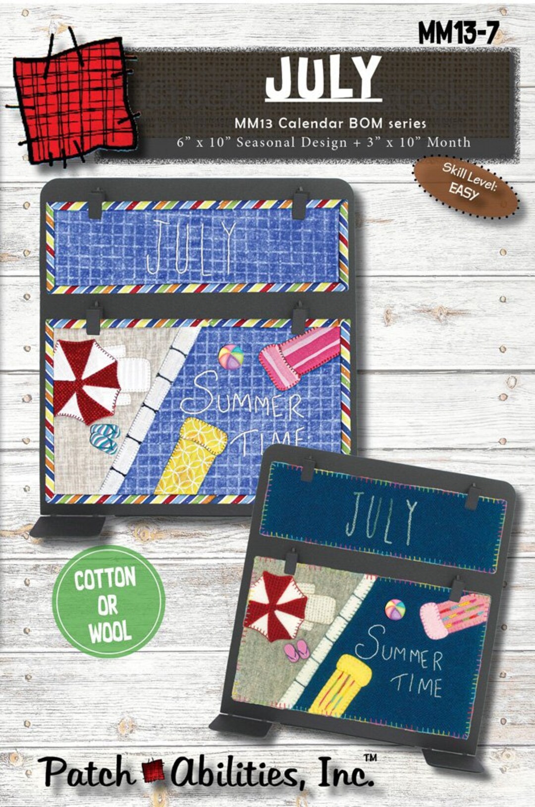MM13-7 July Monthly Calendar Pattern and Button Pack - Calendar Series ...
