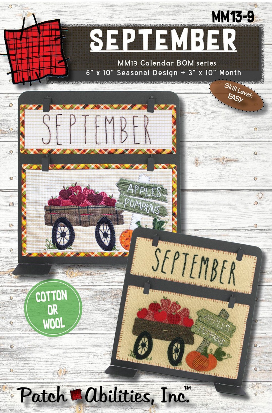 MM13 - 9 September Monthly Calendar Pattern - Calendar Series Stand ...