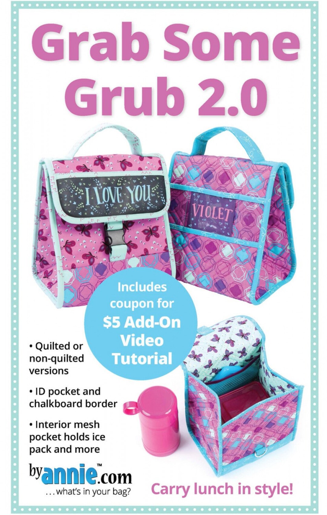 Byannie Patterns, Grab Some Grub 2.0 Pattern, Organizer Bag Pattern ...