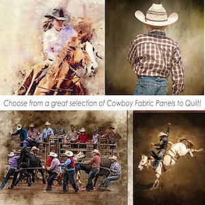 Bull Rider Fabric Panel, Quilt Panel, Quality Quilting Cotton Fabric ...