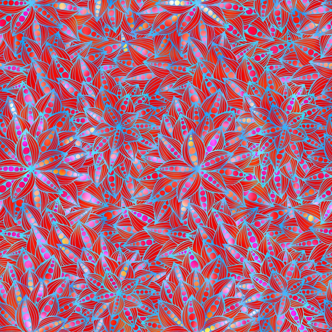 3JYP-1 Bloom Red / Dazzle Collection - Designer: Jason Yenter, Quilting ...