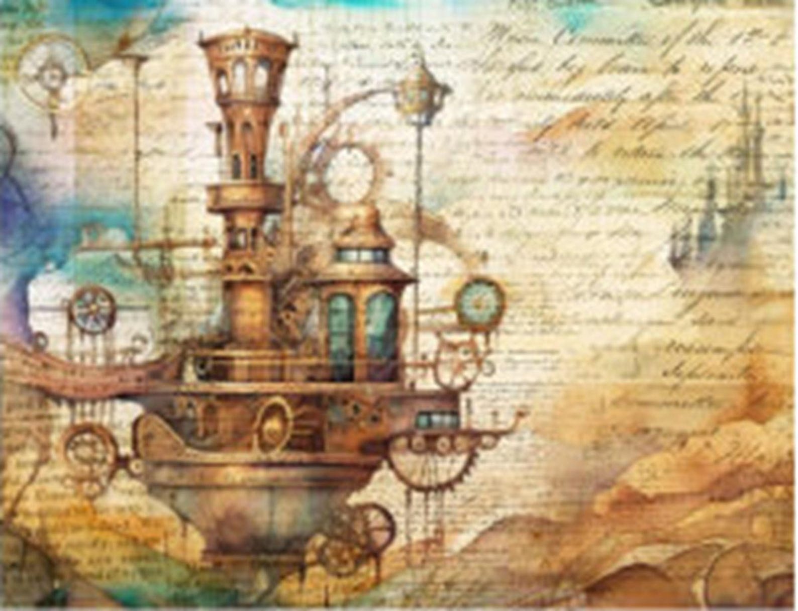 Fun Size Steam Punk 1 Fabric Panel - FUN-065, Quilt Panel, Quality ...