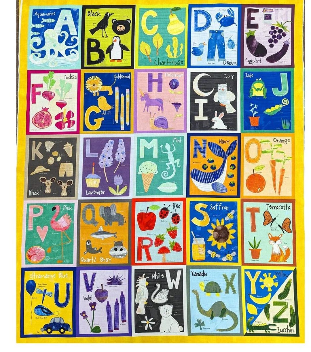 ABC Fabric Panel, 36 Panel, Abc's of Color Collection, in the Beginning ...