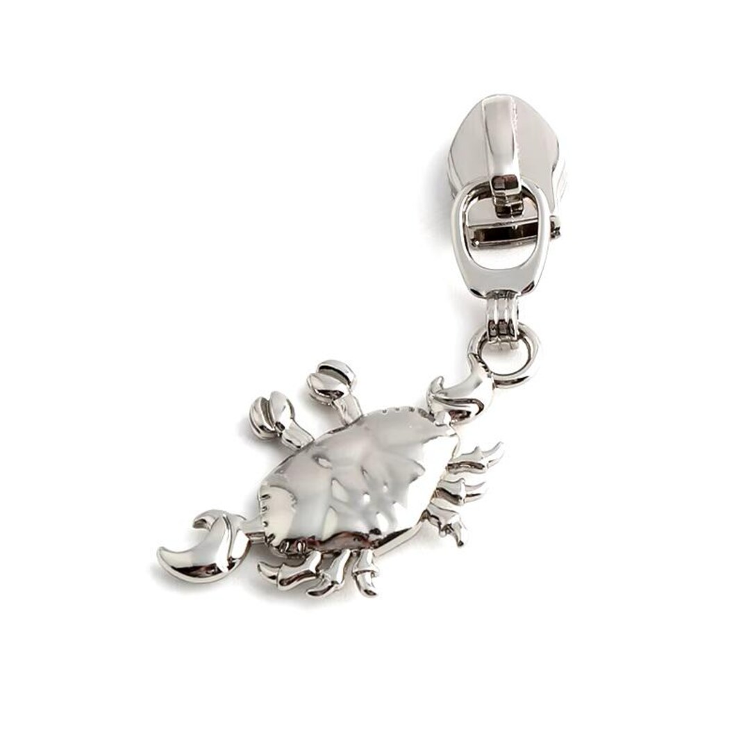 ZP-115N - Crab Zipper Pull - Nickle - Summer Beach Metal Zipper Slider ...