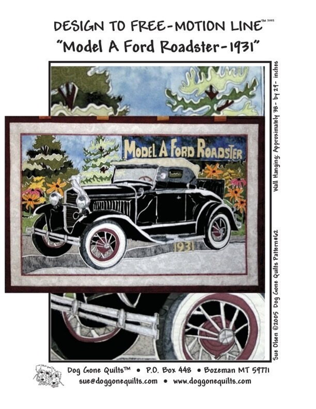 Model A Ford Quilt Pattern, Approximately Size 38” X 29”, Design to ...