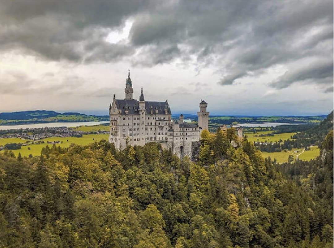 Neuschwanstein Castle fabric Panel - SAP-014, Panel Size is 21.5” X 16 ...