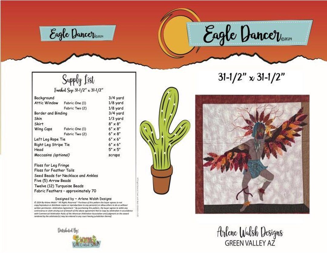 Eagle Dancer Quilt Pattern - an Arlene Walsh Design, Southwest Pattern ...