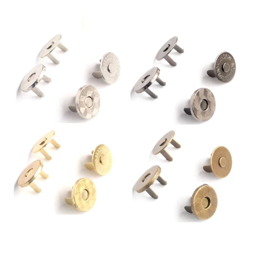 Magnetic Snaps, Set of 2, Size 1/2", Antique Brass, Gold, Gunmetal ...