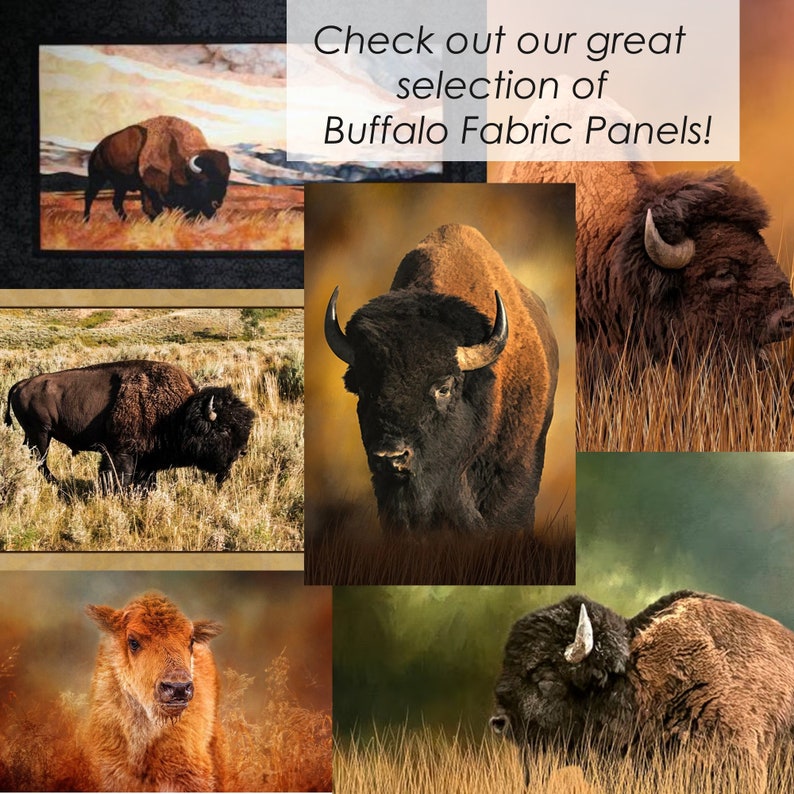 Bull Buffalo Fabric Panel, Quilt Panel, Quilting Cotton Fabric ...