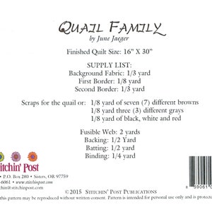 Quail Family - Pattern Designed by June Jaeger - Southwest Design - Etsy