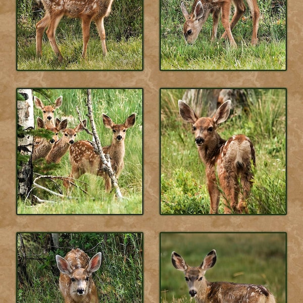 Deer Panel Fabric - Etsy