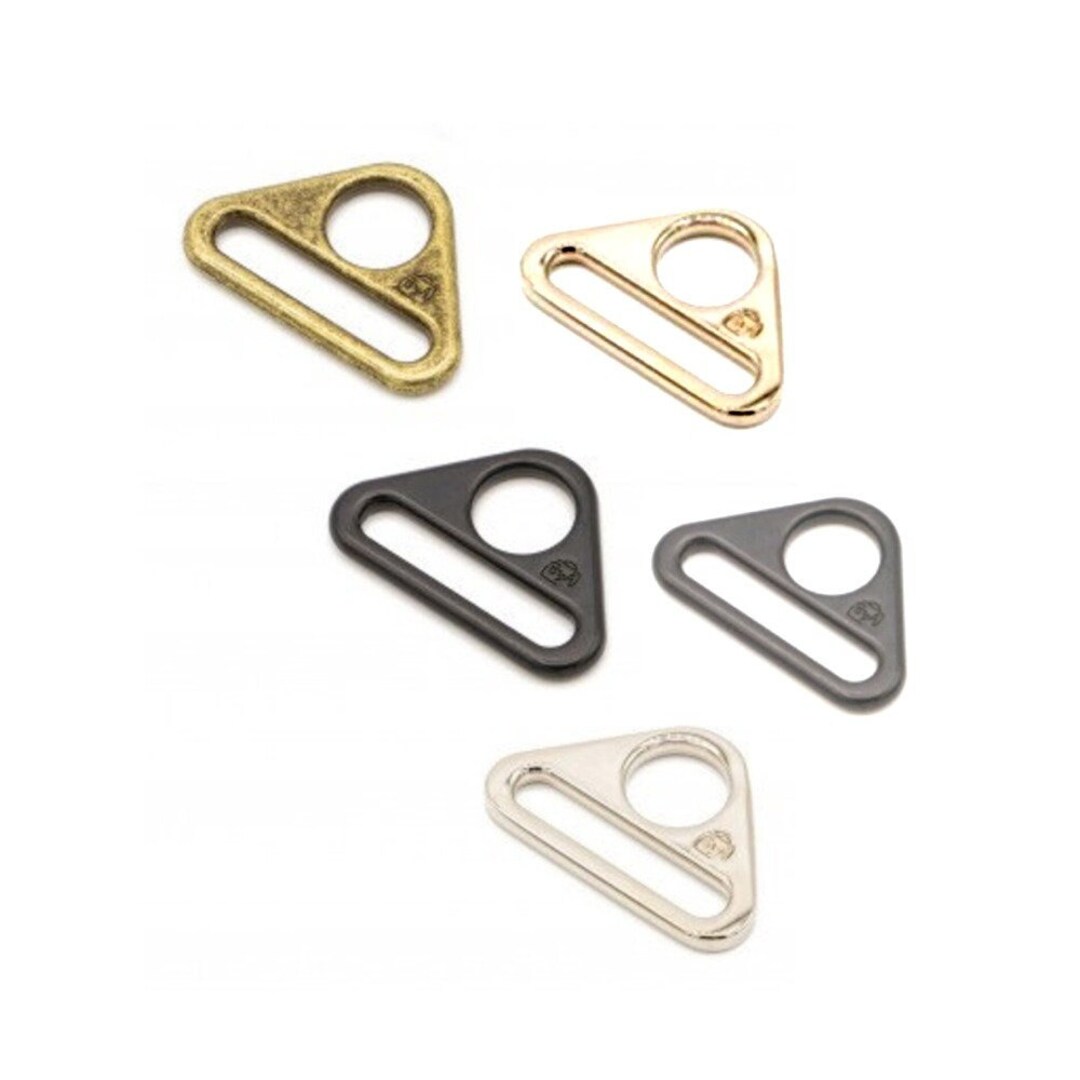 Byannie Hardware, Metal Triangle Ring Flat, Set of Two in Anique Brass, Black, Gold, Gunmetal ...