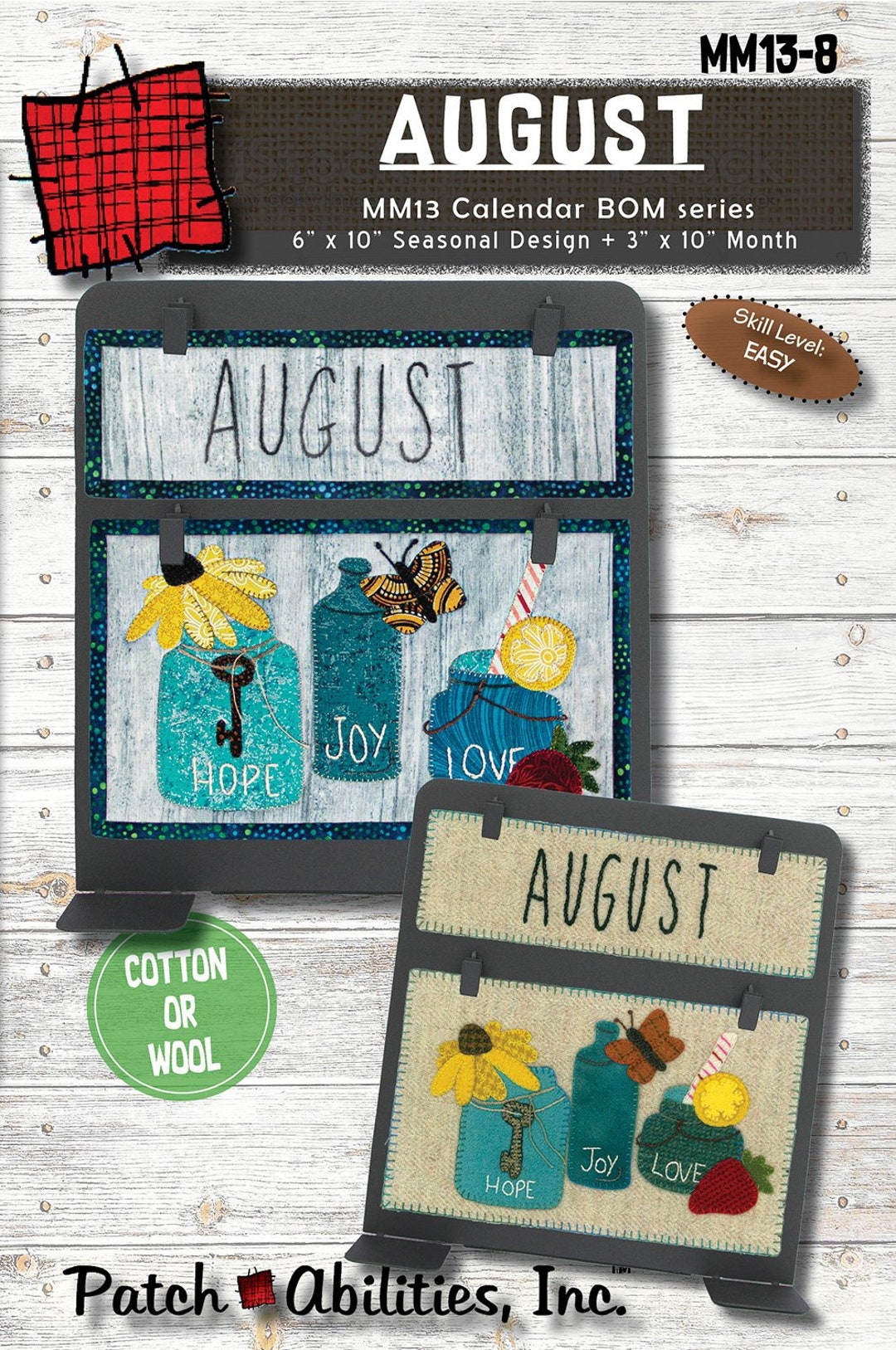 MM13-8 August Monthly Calendar Pattern - Calendar Series Stand Sold ...