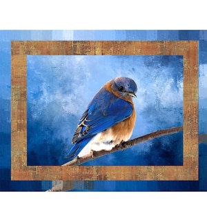 Brilliant Bluebird Fabric Panel, Quilt Panel, Quilting Cotton Fabric ...