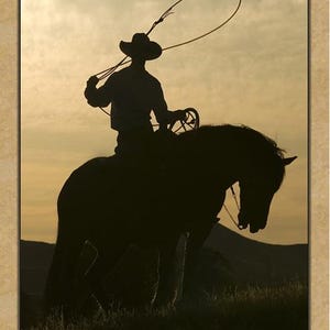 Cowboy Silhouette Fabric Panel, Quilt Panel, Quality Quilting Cotton ...