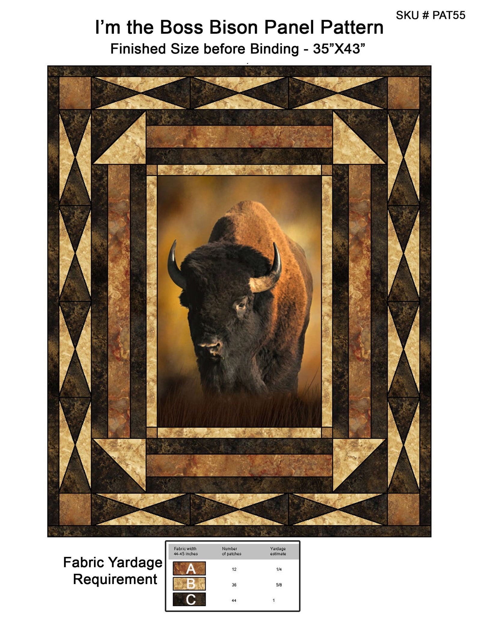 Bull Buffalo Fabric Panel, Quilt Panel, Quilting Cotton Fabric ...