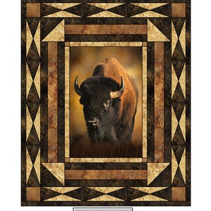 Bull Buffalo Fabric Panel, Quilt Panel, Quilting Cotton Fabric ...