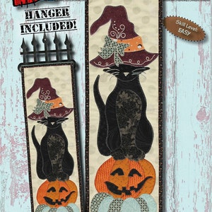 Black Cat in Witch's Hat With Hanger - Etsy