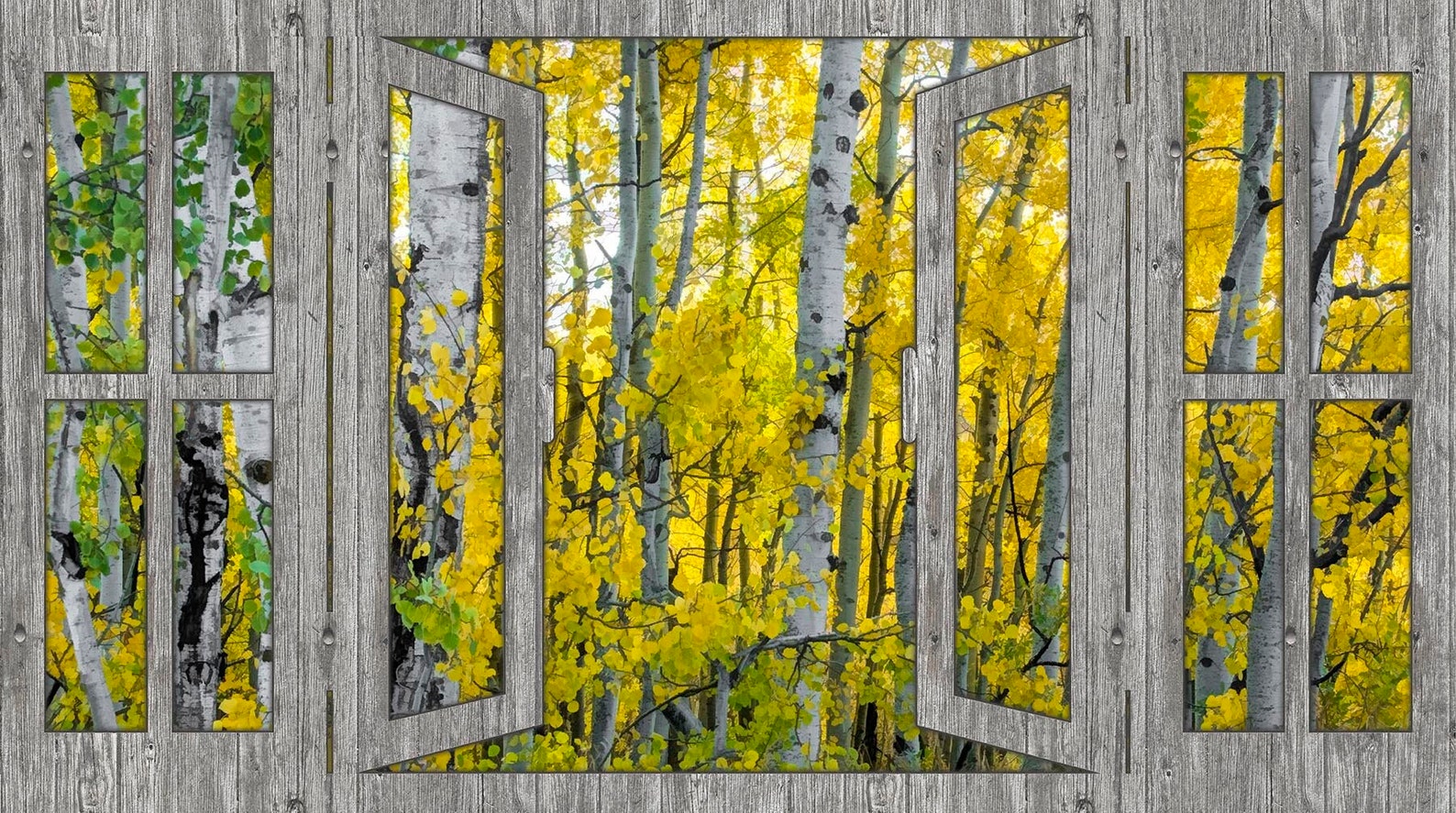 Aspen Fall Through the Window Fabric Panel - SFC-007, Panel Size is 24 ...