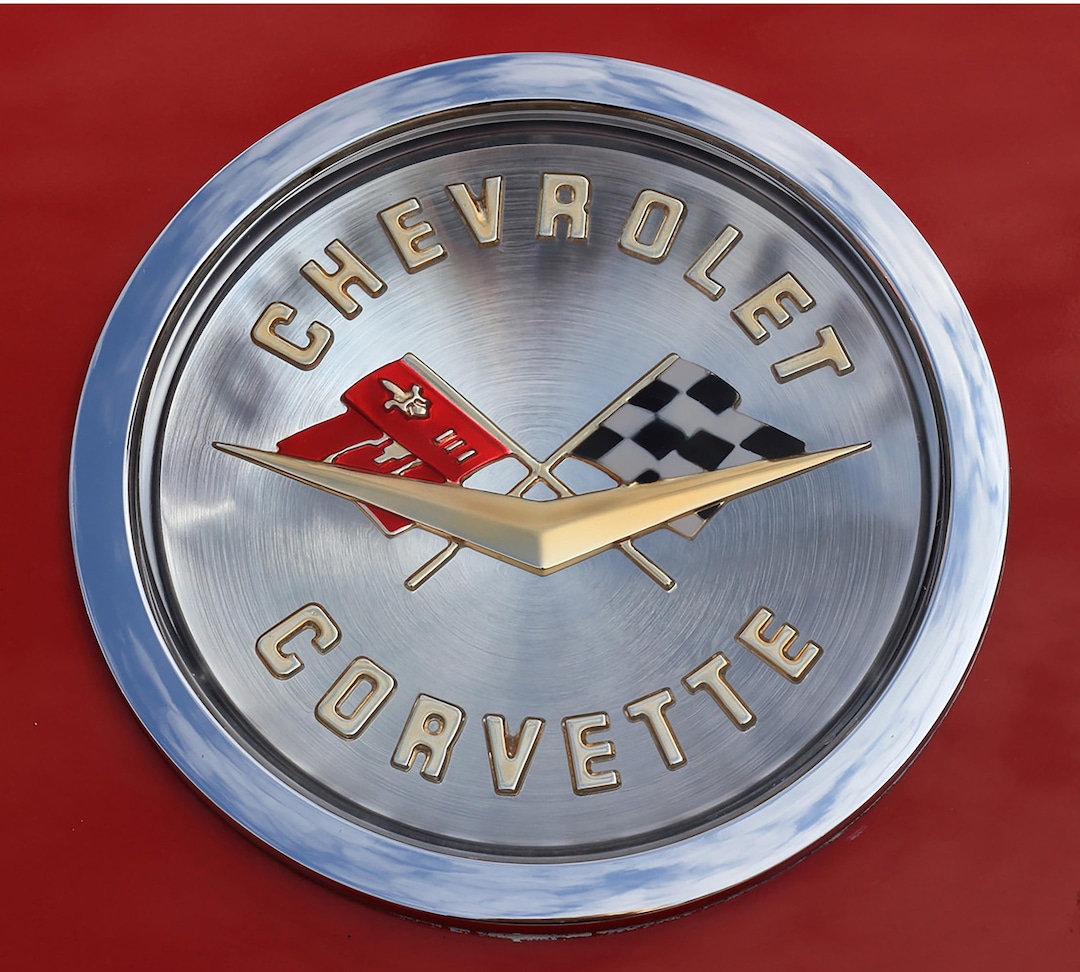 Chevy Corvette Emblem Fabric Panel - TVC-024, Size 15.5" X 13.5 ...