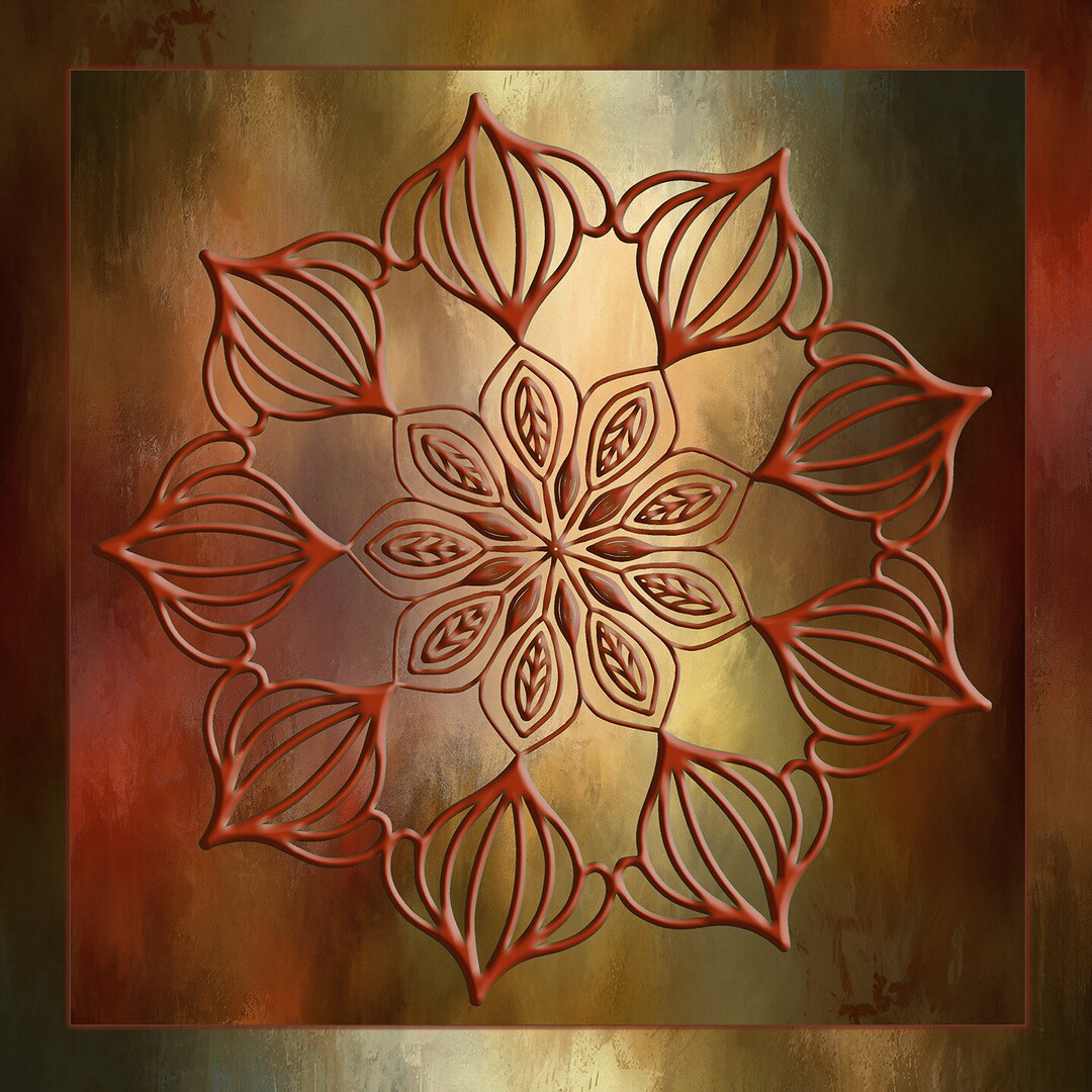 Scarlet Lace Mandela Fabric Panel - MAK-003, Panel Size is 26” X 26 ...