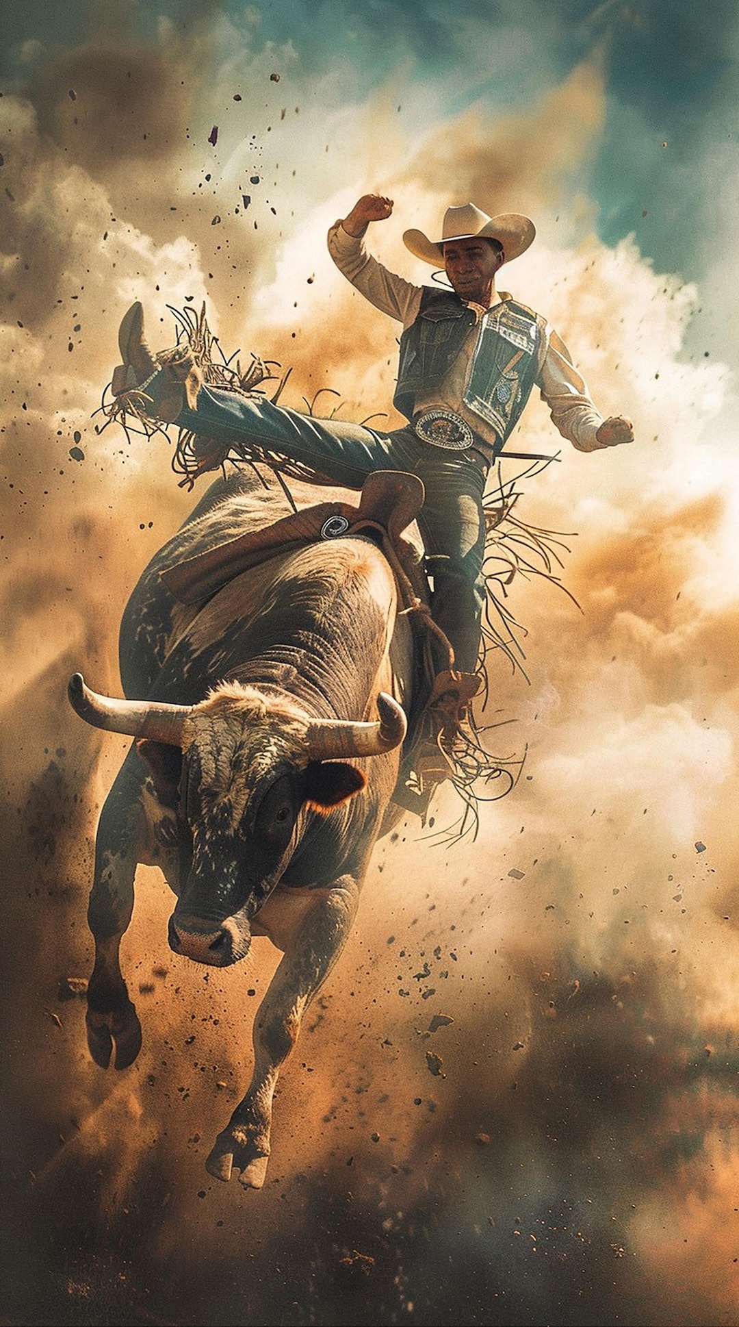 Animated Bull Rider Fabric Panel, Quilt Panel, Quilting Cotton Fabric ...