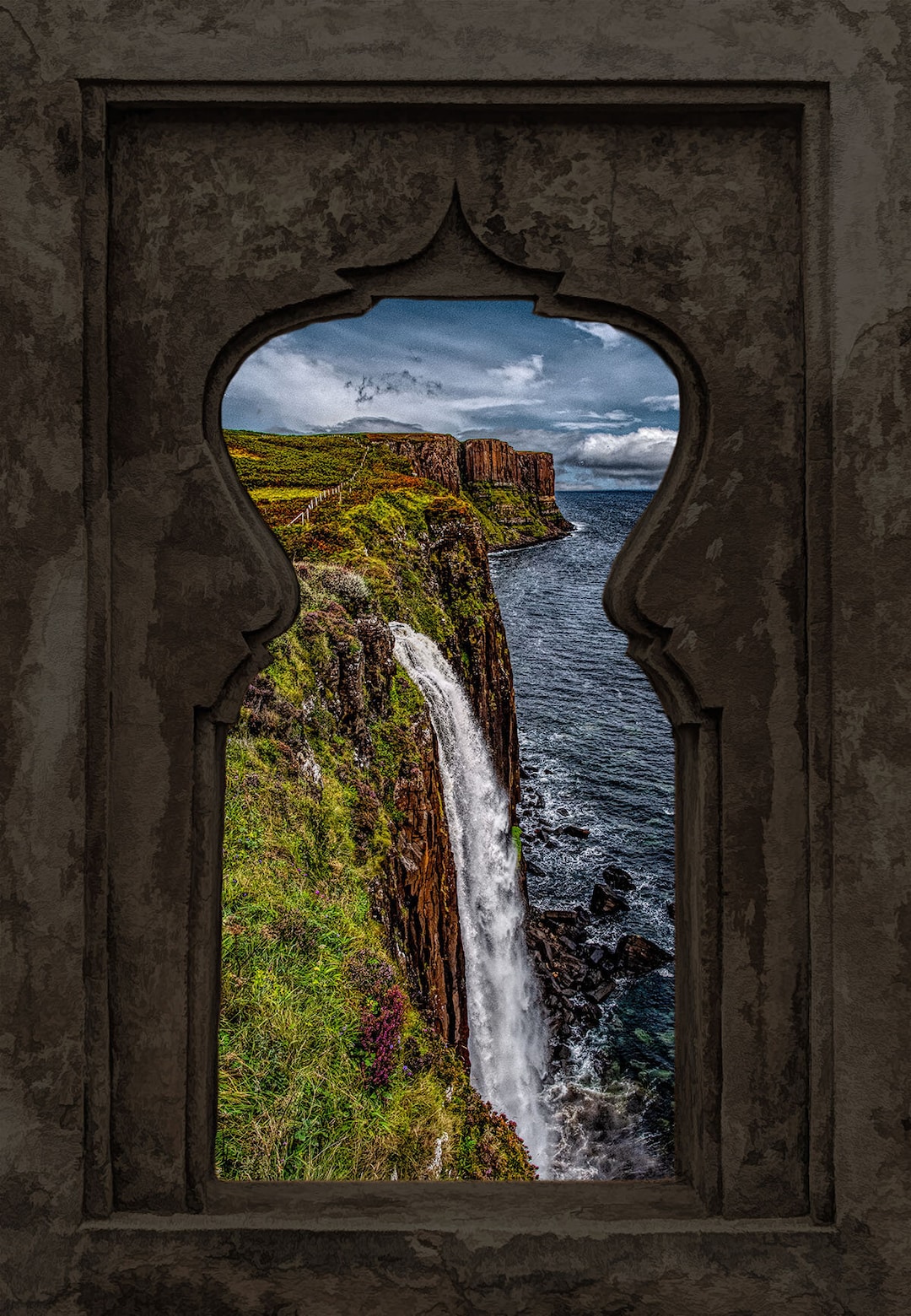 Scottish Waterfall Through Window Fabric Panel, SAP-001, Panel Size is ...
