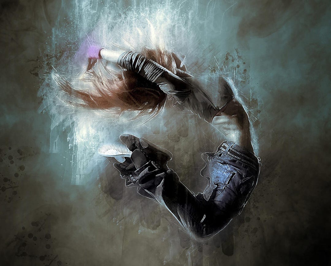 Hip Hop Dancer Side View Fabric Panel - MAD-006, Panel Size is 20.5” X ...