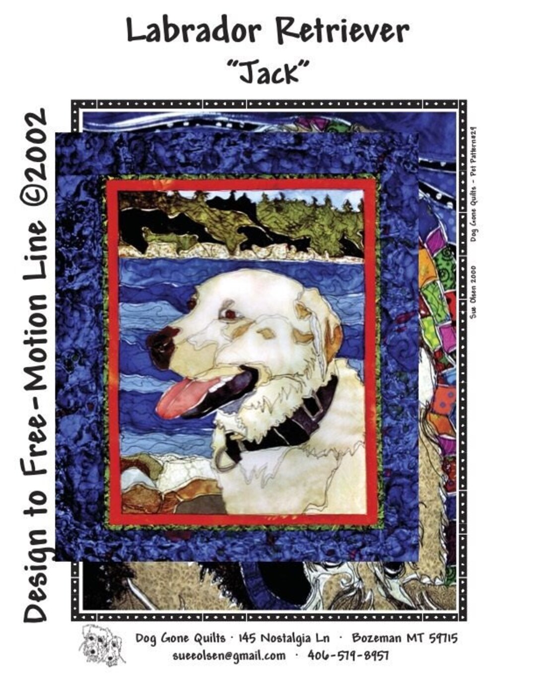 Labrador Retriever "jack" Quilt Pattern, Approximately Size 20” X 25 ...