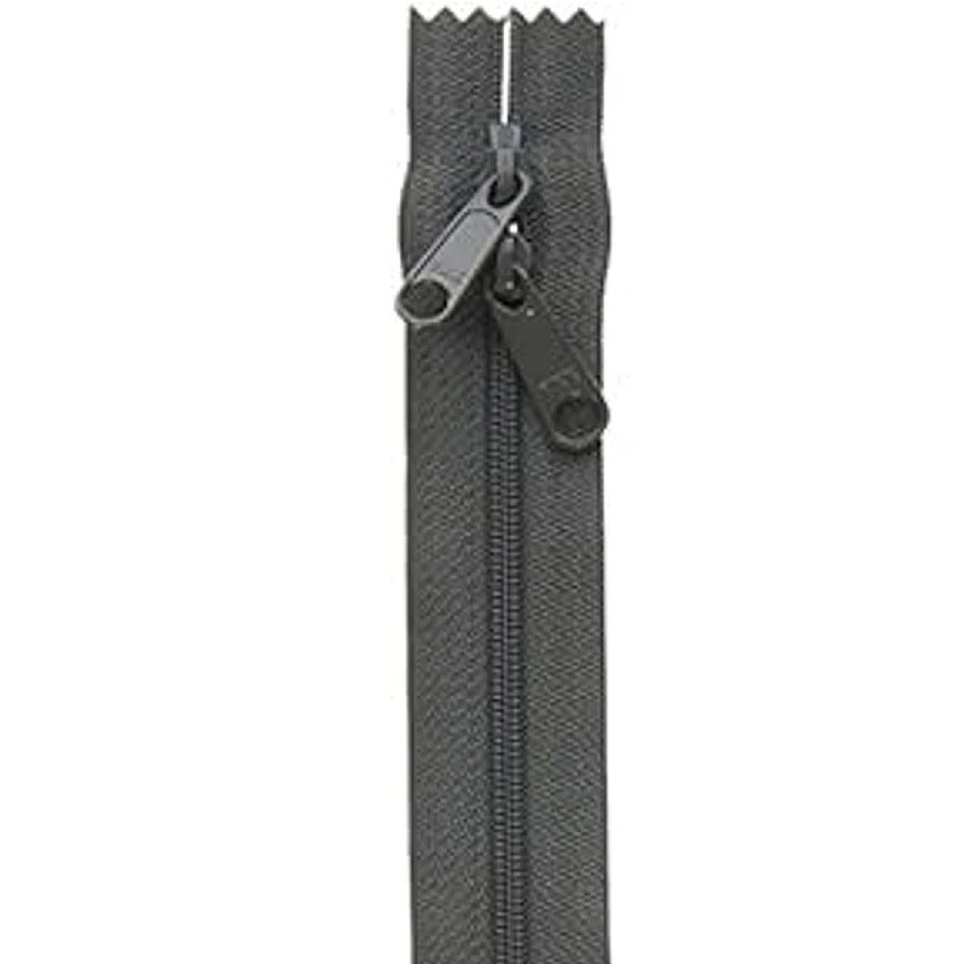 Byannie Zippers, Slate Grey Double Slide Zipper, 30 Inch or 40 Inch ...