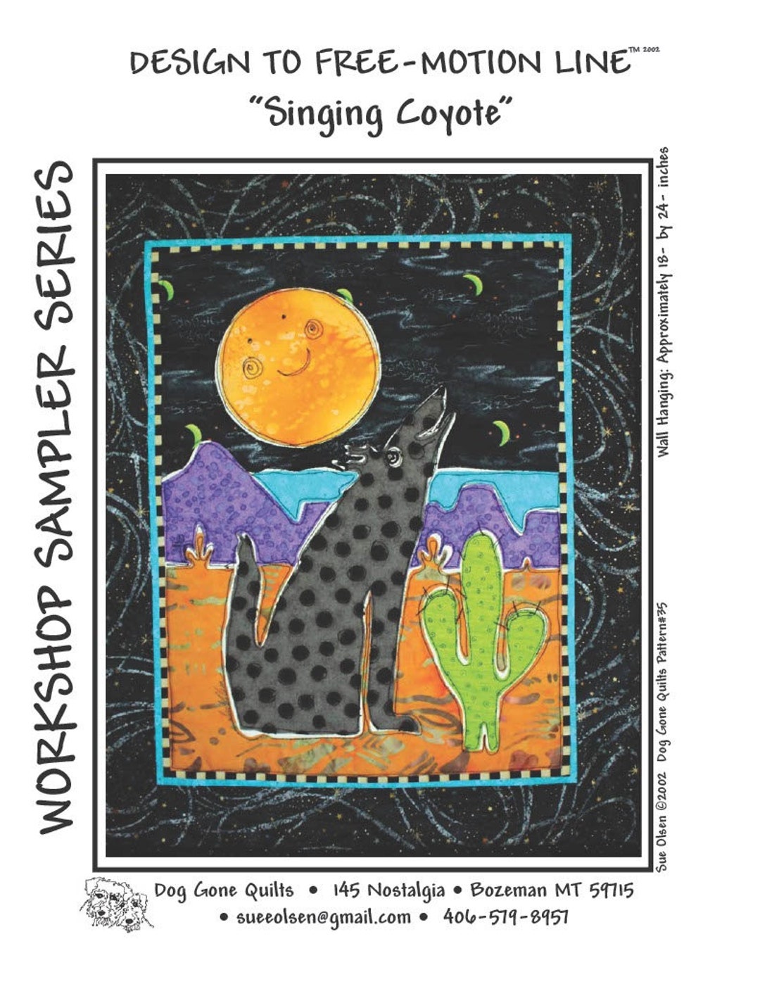 Singing Coyote Quilt Pattern - Design to Free-motion Line From Dog Gone ...