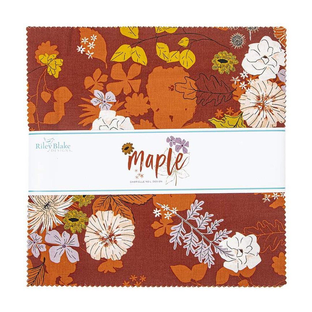 Riley Blake Fabric, Maple, 10" Stack 42 Pcs of Fabric With 20 Different ...