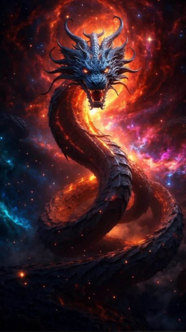 Large Animated Firey Dragon Fabric Panel - ANI-023, Panel Size is 30” X ...