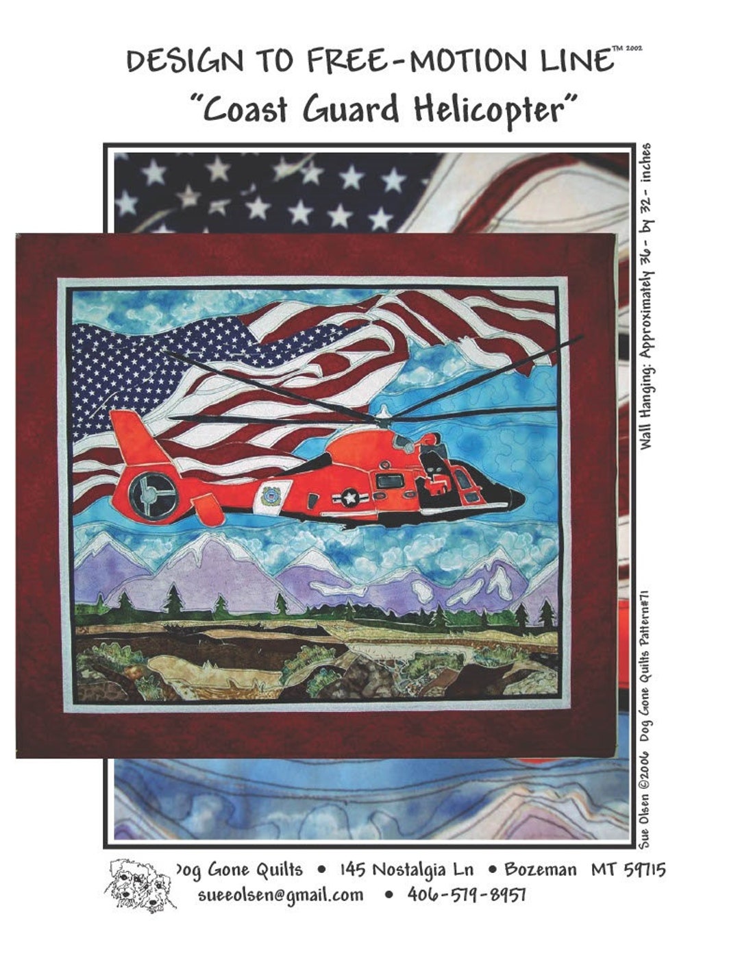 Coast Guard Helicopter Quilt Pattern, Approximately Size 36” X 32 ...