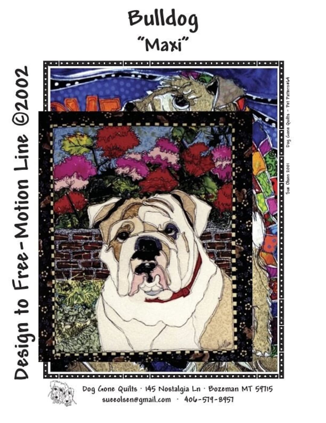 Bulldog "maxie" Quilt Pattern, Approximately Size 20” X 25”, Design to ...