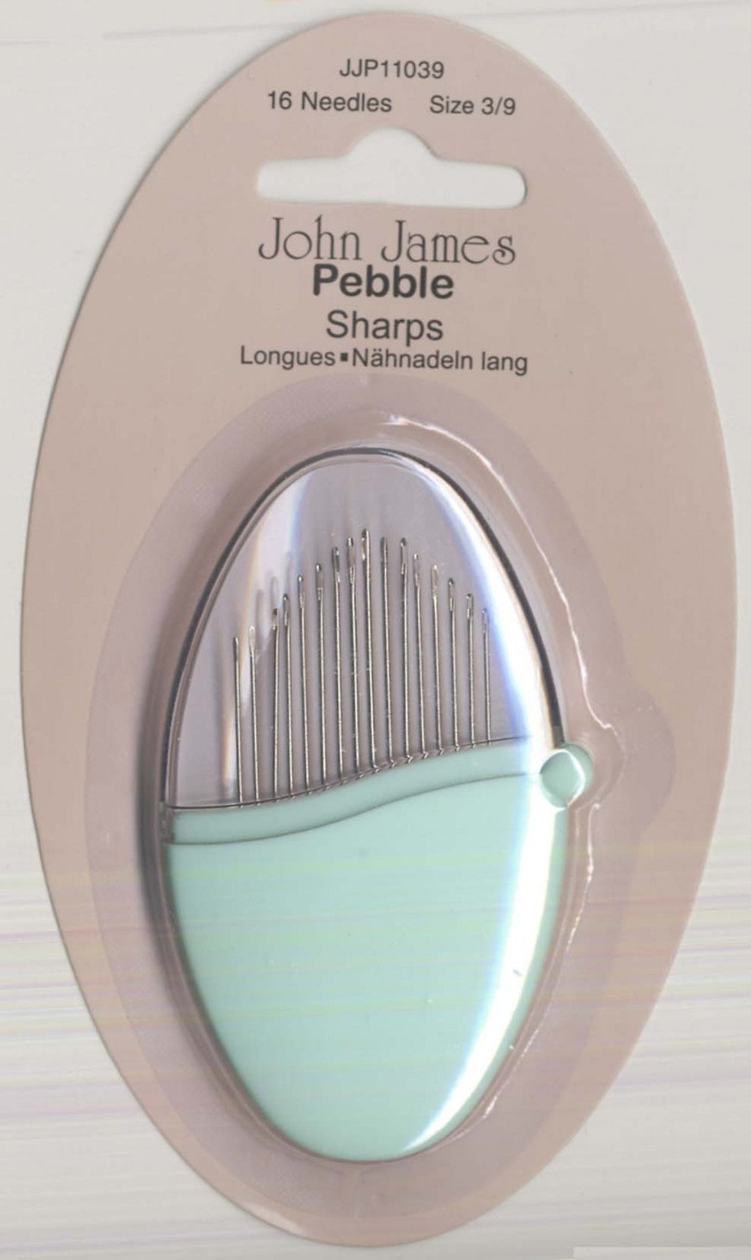 John James Pebbles Sharps Needles Assorted Sizes 3/9 16ct Peppermint ...