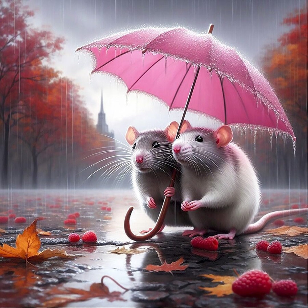 Animated Cold and Wet Mice Quilt Panel - ANI-009, Panel Size is 8” X 8 ...