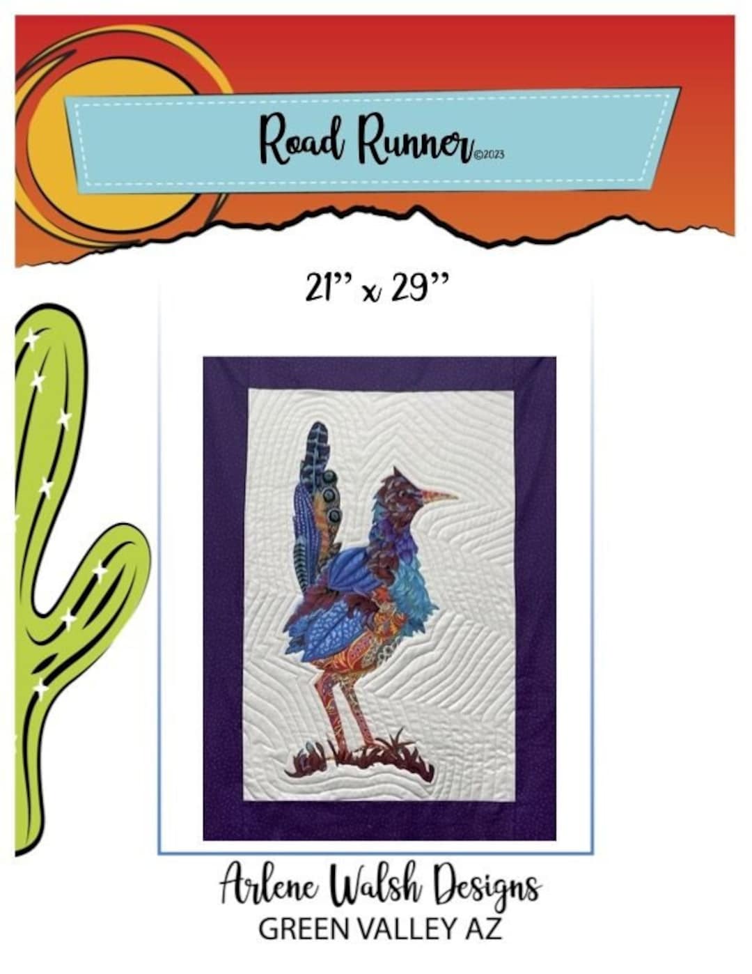 Road Runner Quilt Pattern - an Arlene Walsh Design, Southwest Pattern ...