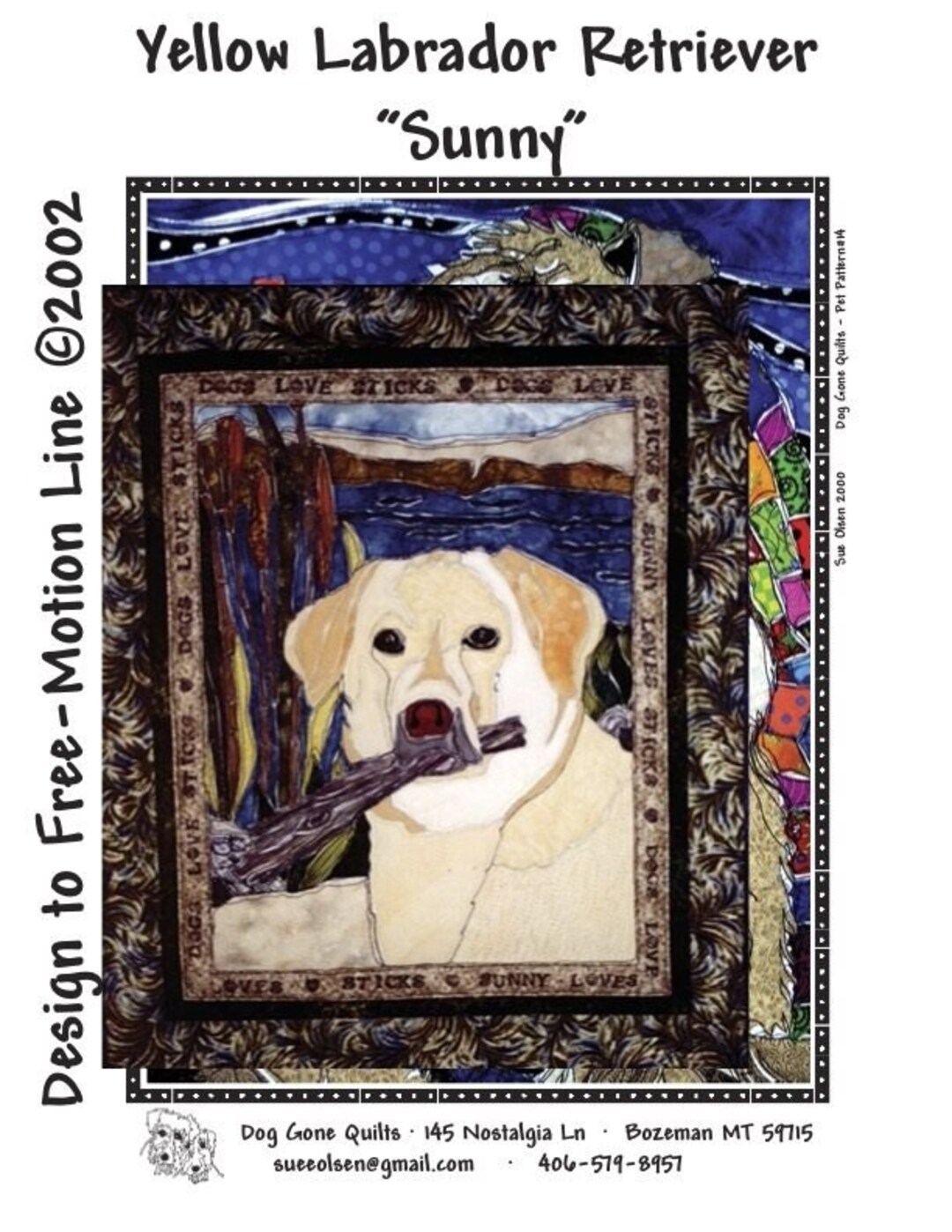 Yellow Labrador Retriever “sunny” Quilt Pattern, Approximately Size 20 ...
