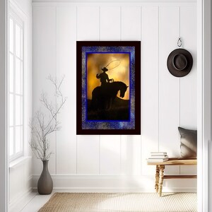 Cowboy Silhouette Fabric Panel, Quilt Panel, Quality Quilting Cotton ...