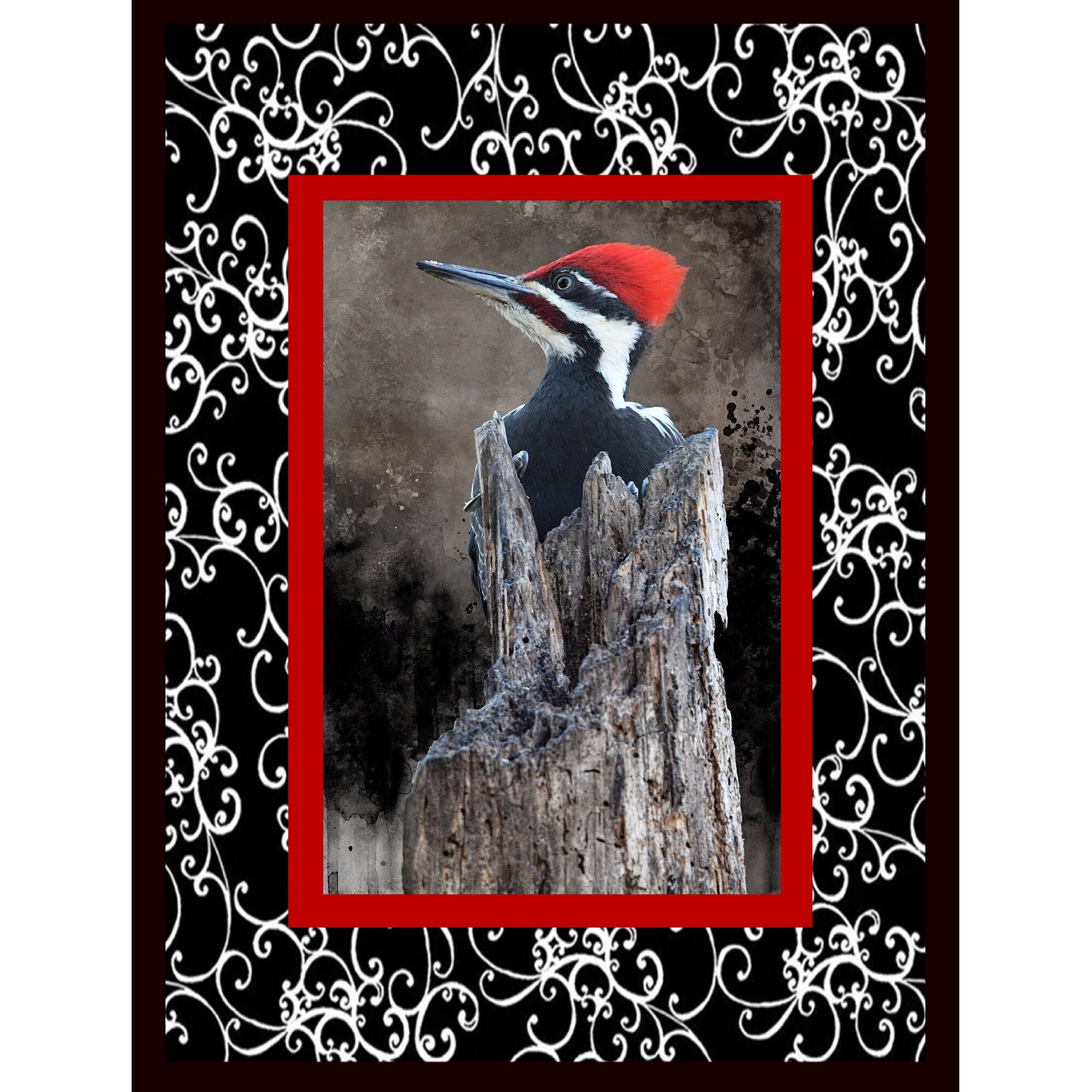 Spiky Woodpecker Fabric Panel, Quilt Panel, Quality Quilting Cotton ...