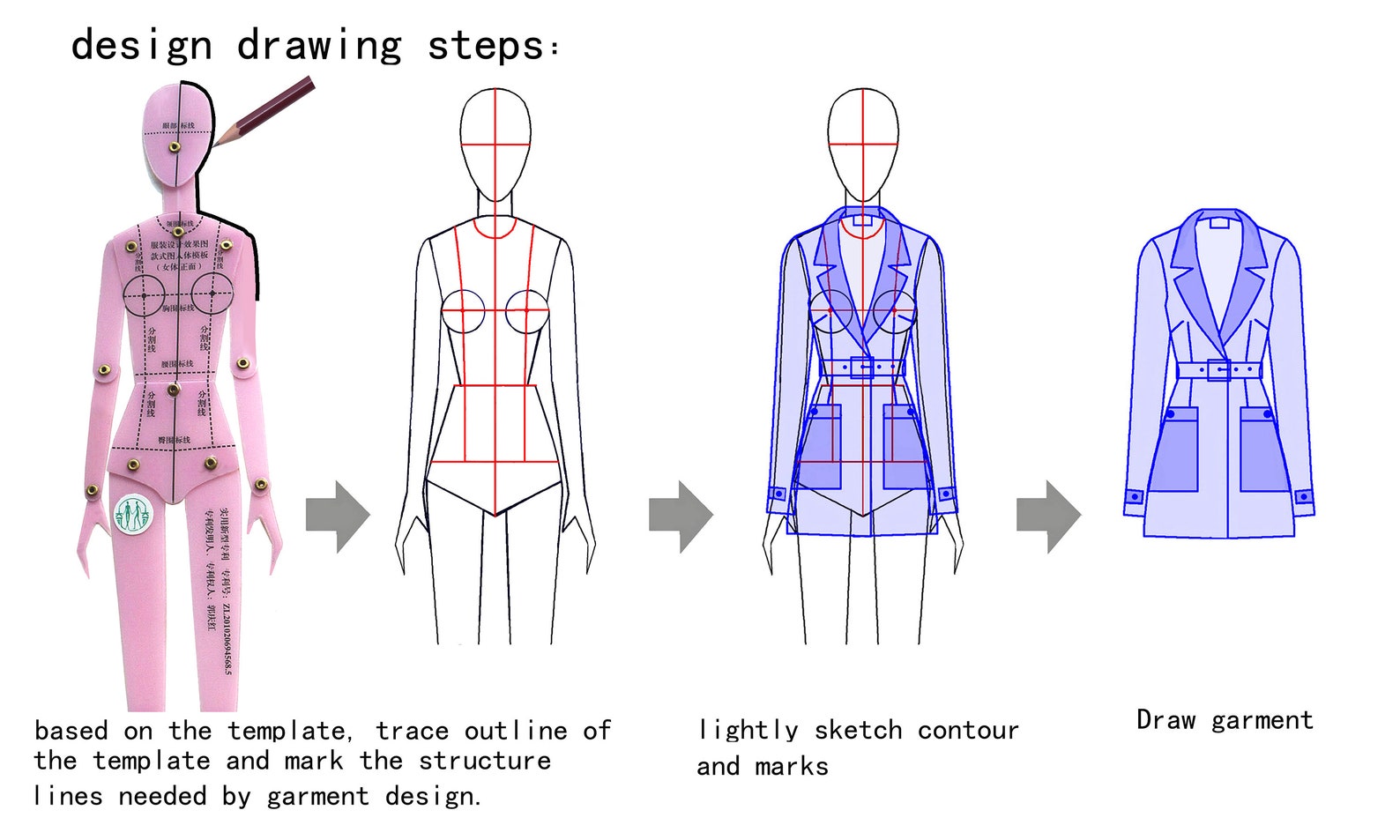 Dynamic Fashion Design Flat Sketching Illustration Template Female ...