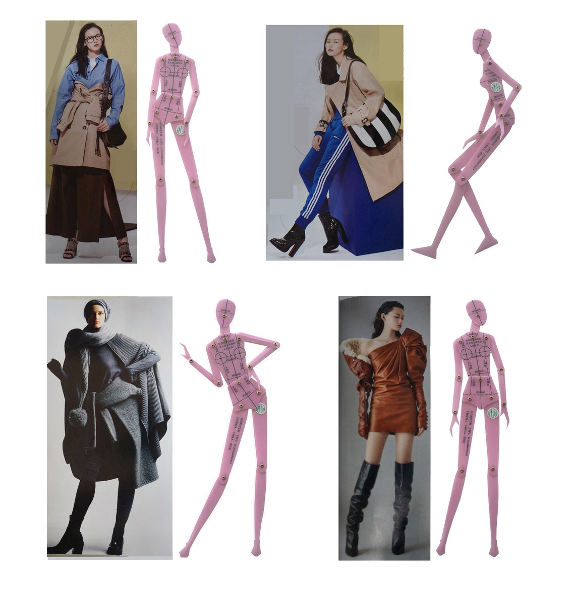 Dynamic Fashion Design Flat Sketching Illustration Template Female ...