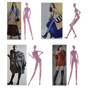 Dynamic Fashion Design Flat Sketching Illustration Template Female ...