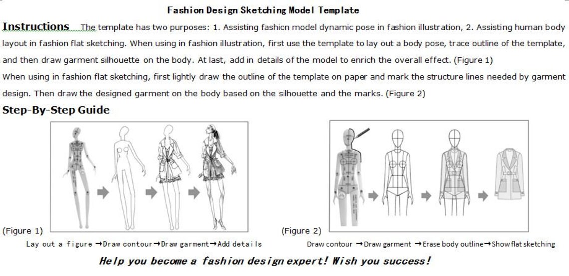 Dynamic Fashion Design Flat Sketching Illustration Template Female ...