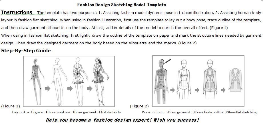 Dynamic Fashion Design Flat Sketching Illustration Template Female ...