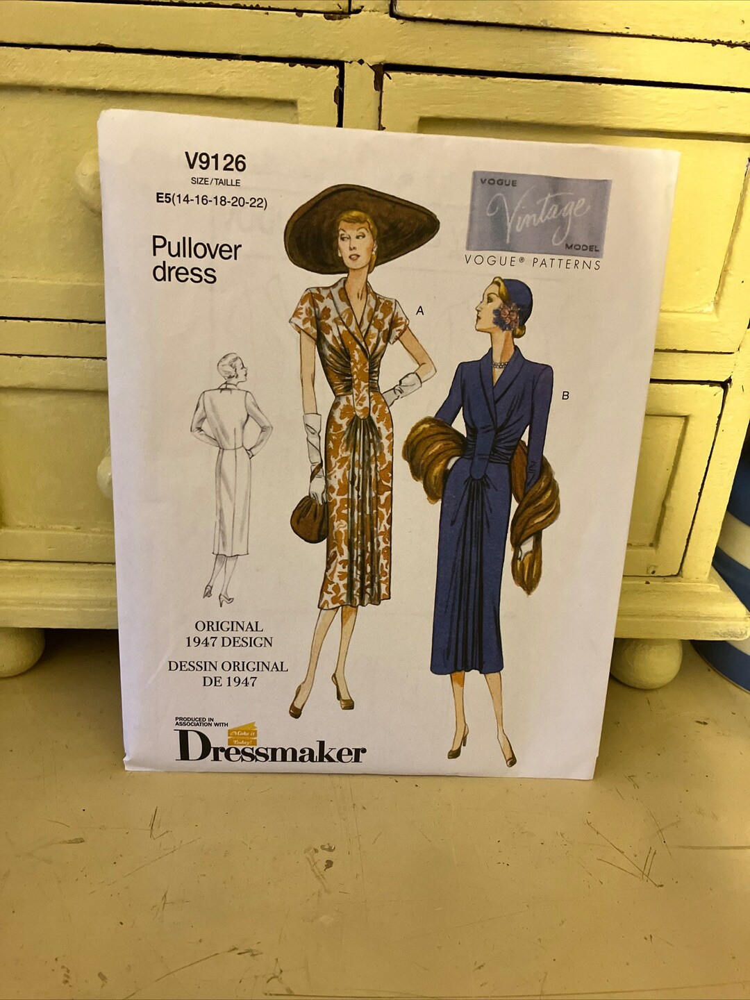 Vogue Dressmaker 1947 Original Design Dress Pattern. - Etsy