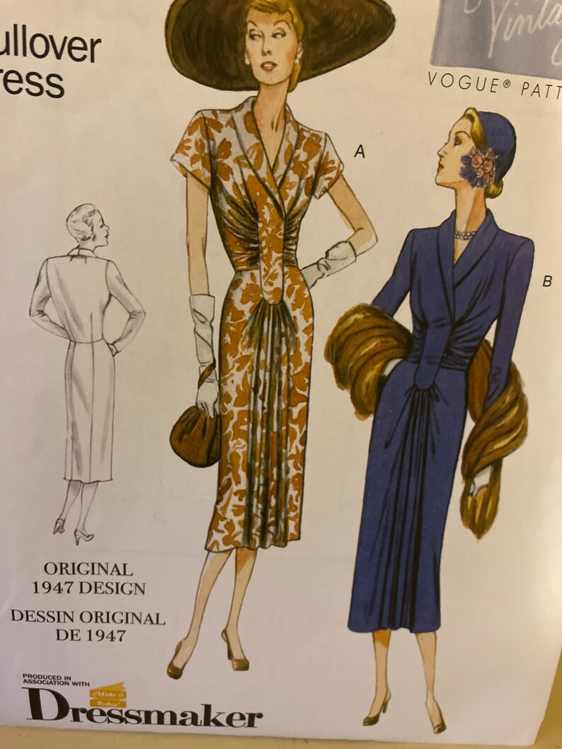 Vogue Dressmaker 1947 Original Design Dress Pattern. - Etsy